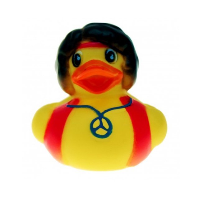 Badeend Hippie 5 cm. - 2601 - Ontdek ons groot assortiment.