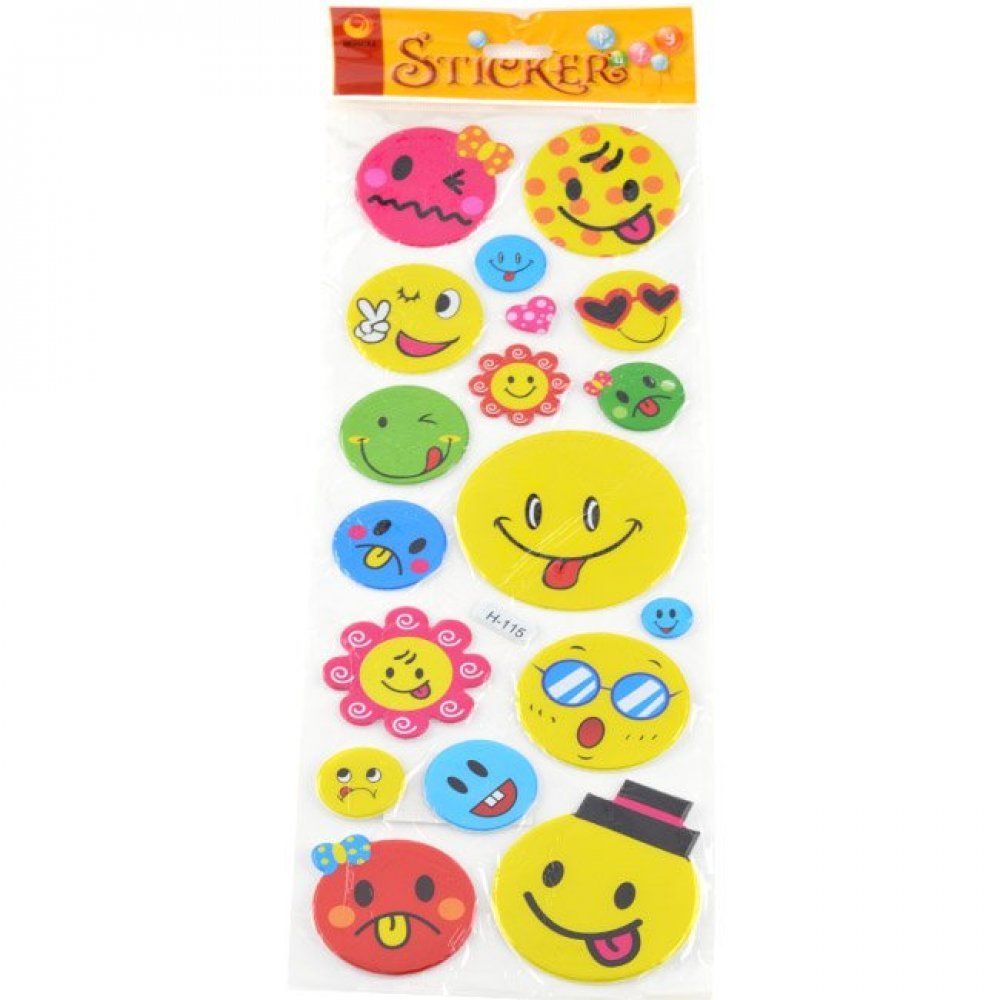 Reliëf Stickers Smiley - 9658 - Ontdek ons groot assortiment.